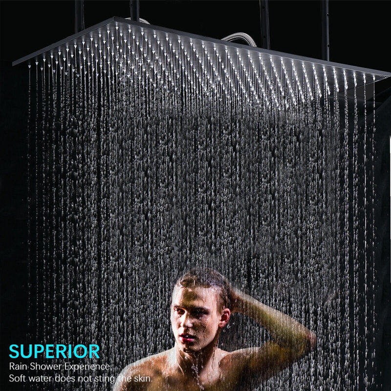 Senlesen Rain Fixed Shower Head 2 5 Gpm Gpm With Self Cleaning Wayfair